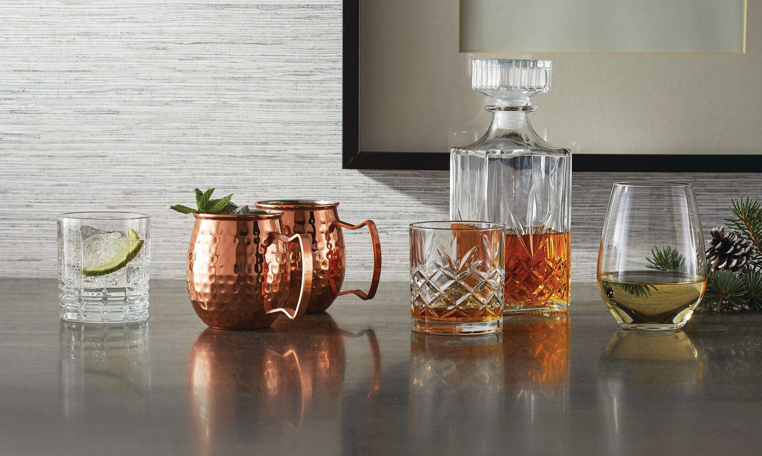 Trudeau Glass Whiskey Decanter And Glasses Set 5 Pc Canadian Tire