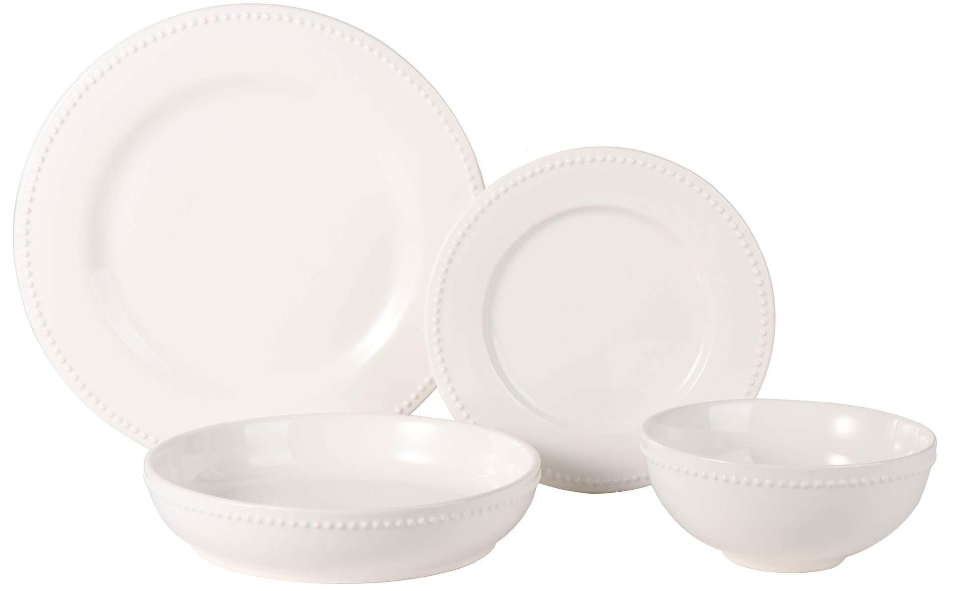 CANVAS Whitworth Beaded Rim Porcelain Dinnerware Set, 16-pc, White ... CANVAS Whitworth Beaded Rim Porcelain Dinnerware Set, 16-pc, White ...