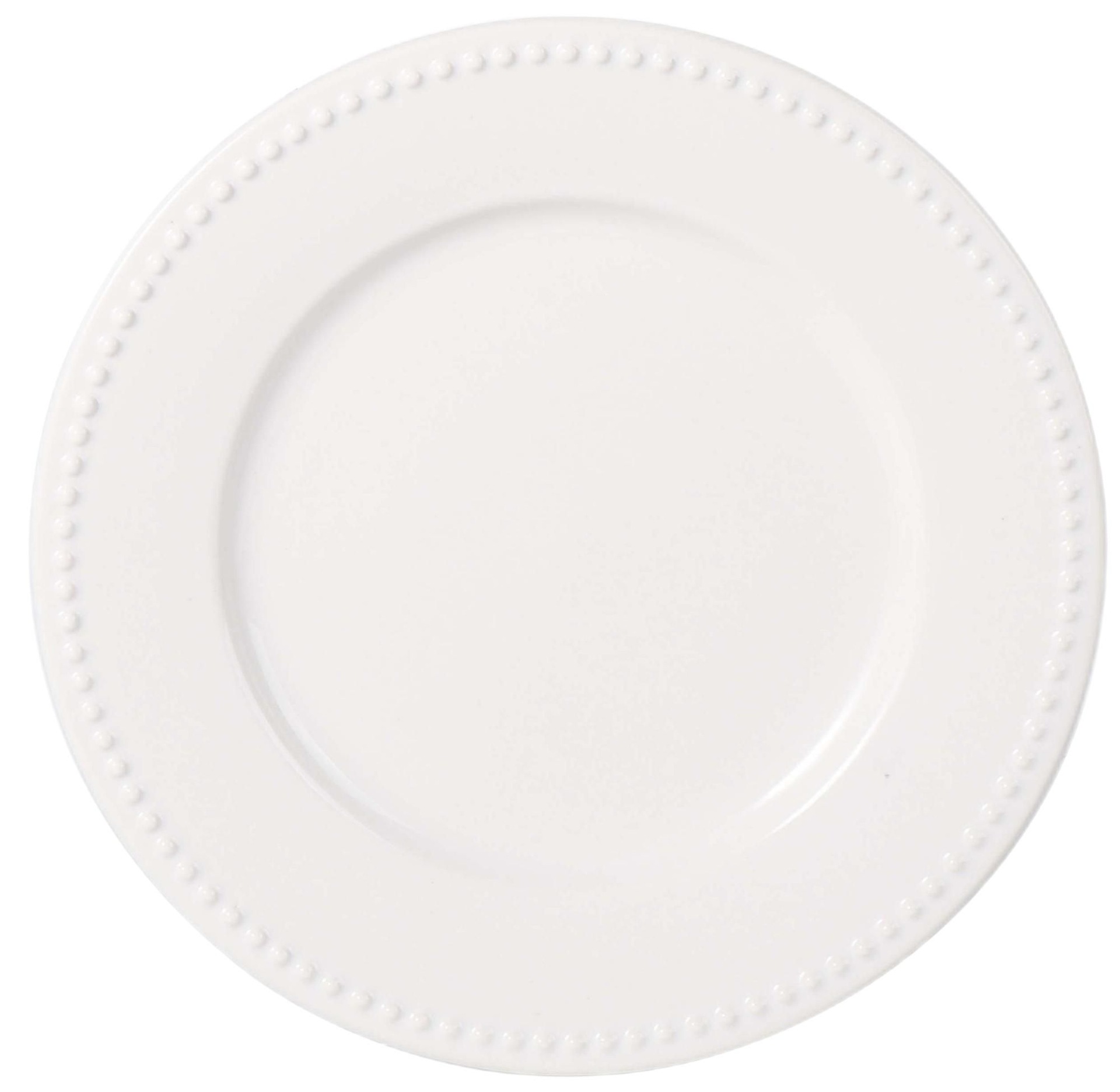 CANVAS Whitworth Beaded Rim Porcelain Side Plate, 1-pc, White ...