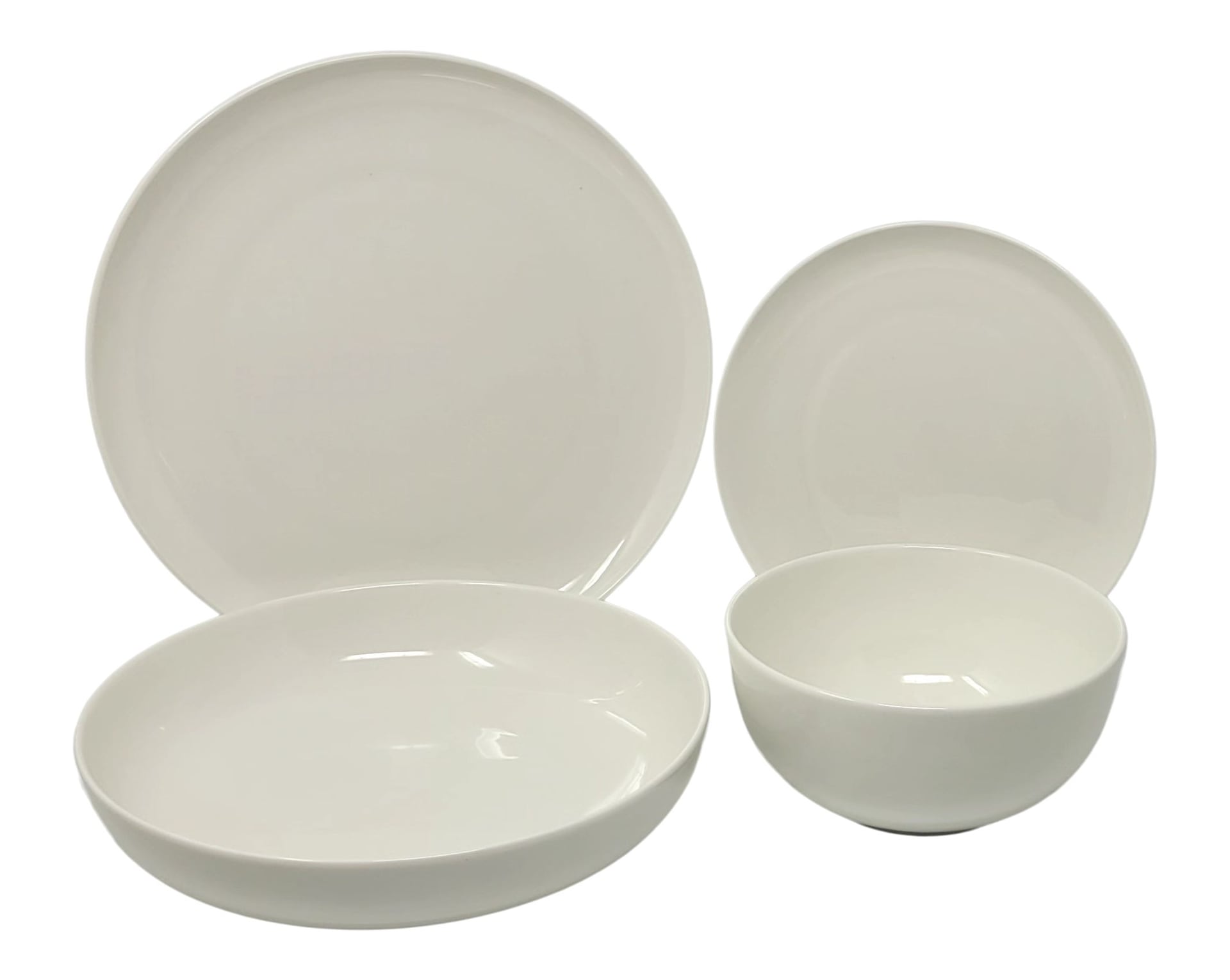 Paderno Alliston Bone China Modern Coupe Dinnerware Set, Chip-Resistant ...