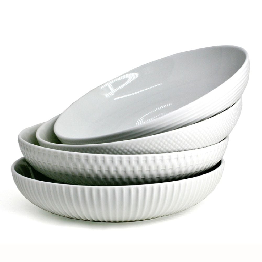 Bia Embossed White Dinner Bowl Set, 24-cm, 4-pc | Canadian Tire