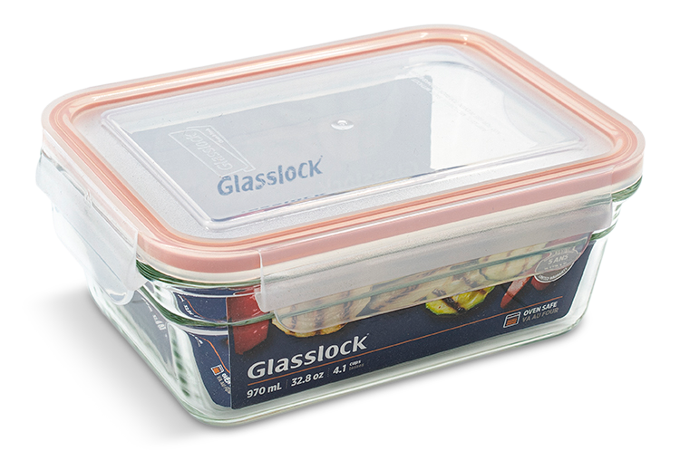 Contenant pour aliments en verre Glasslock, étanche, rectangulaire, 970 ...
