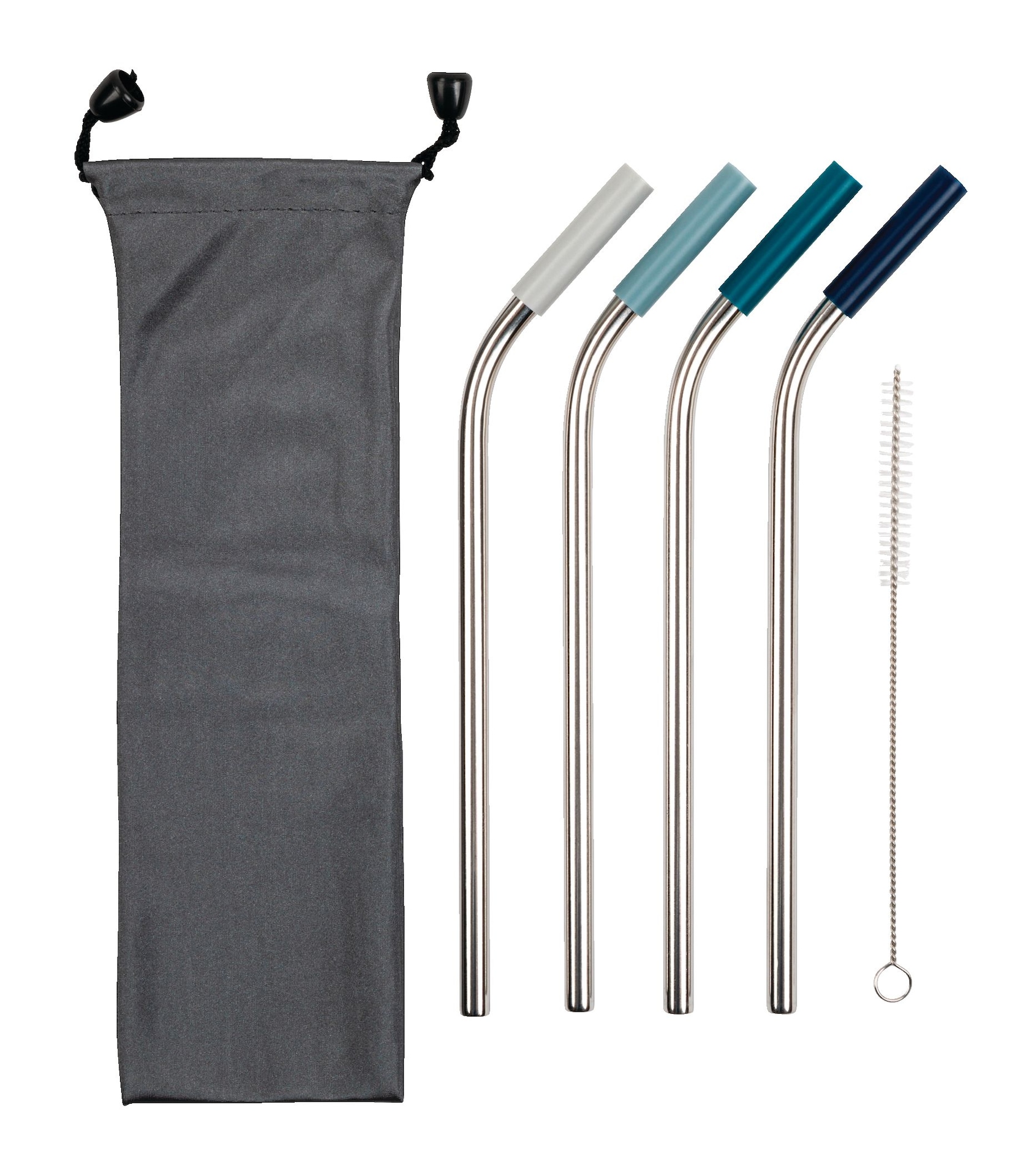 Manna Reusable Stainless Steel Silicone Tip Straw Set with Straw ...