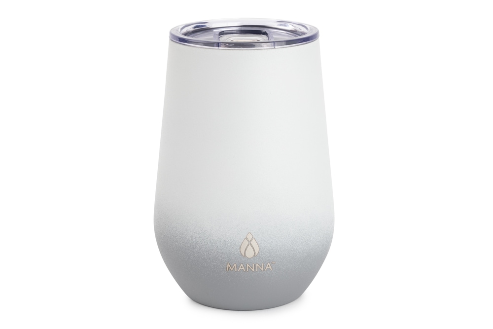 Manna Ombre Stemless BPA-Free Stainless Steel Double Wall Insulated Tumbler, Grey, 355-mL ...