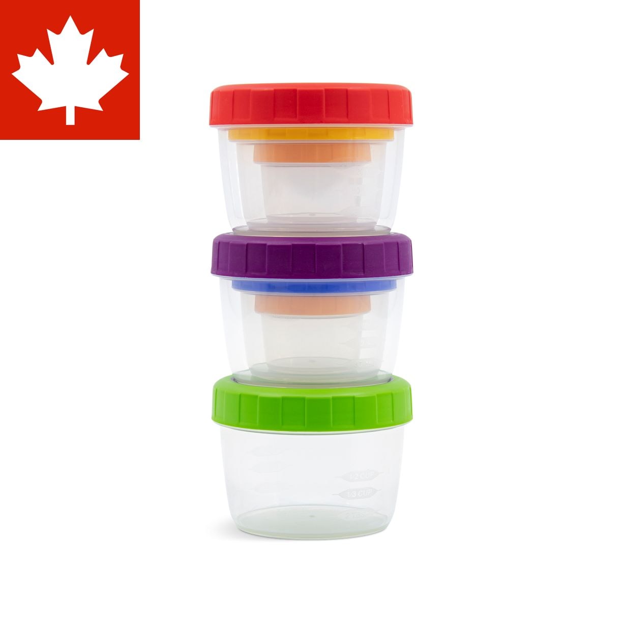 Surelock Nestable Clear Plastic Food Storage Container Set with Lids ...