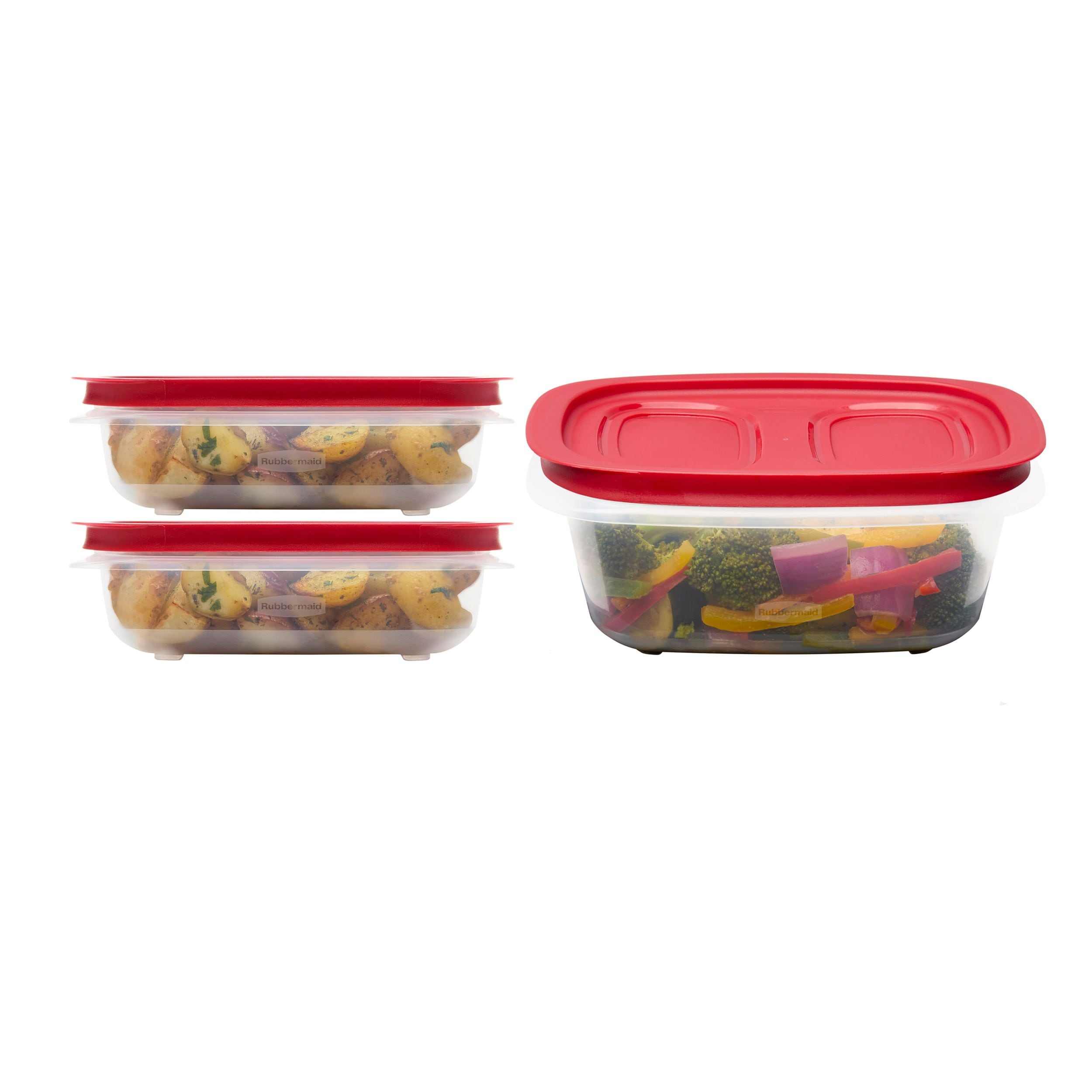 Rubbermaid Easy Store Rectangular Plastic Food Storage Container Set ...