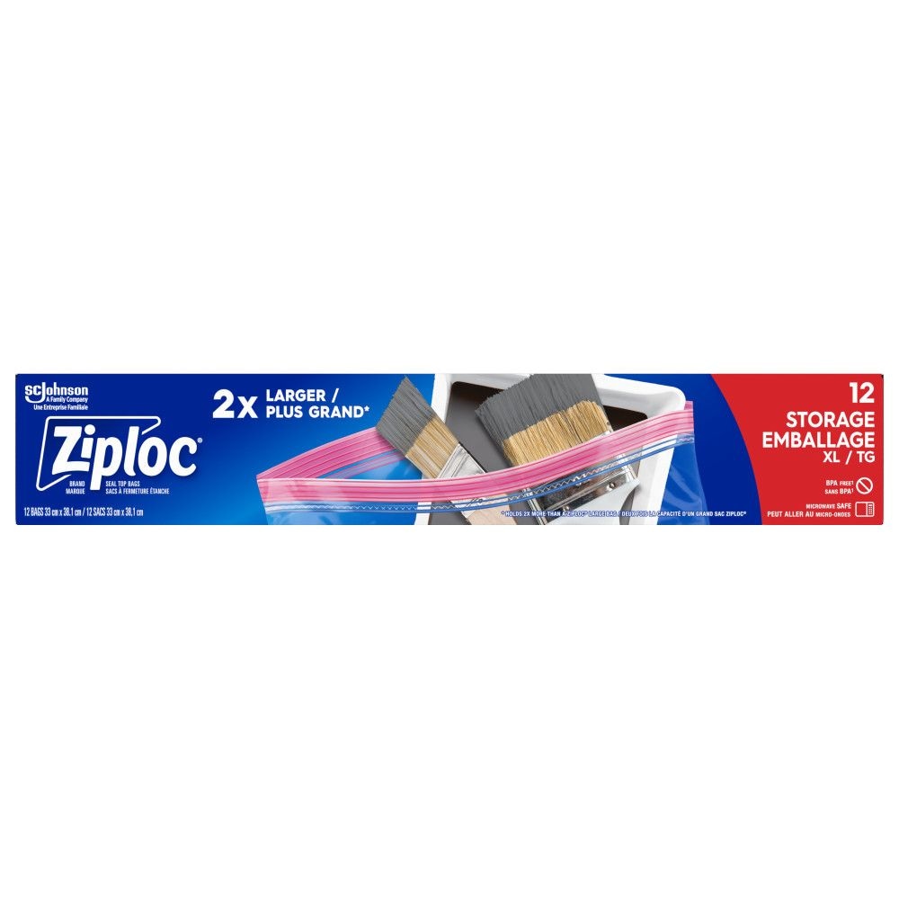 Ziploc Extra Large Reclosable Food Storage Bags, Reusable, 12-pk | Canadian Tire