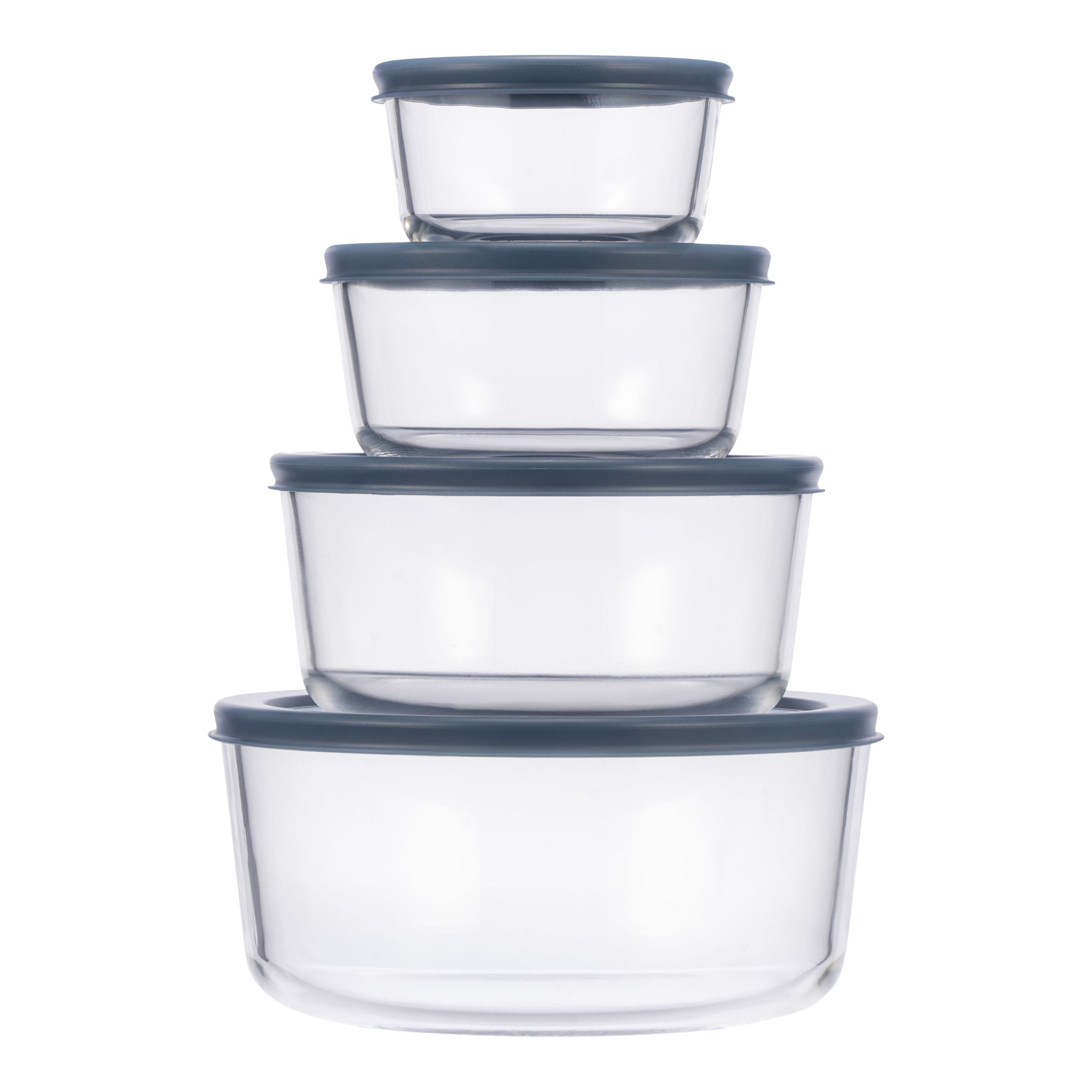 Vida by PADERNO Round Glass Food Storage Container Set with Lids, 8-pc ...