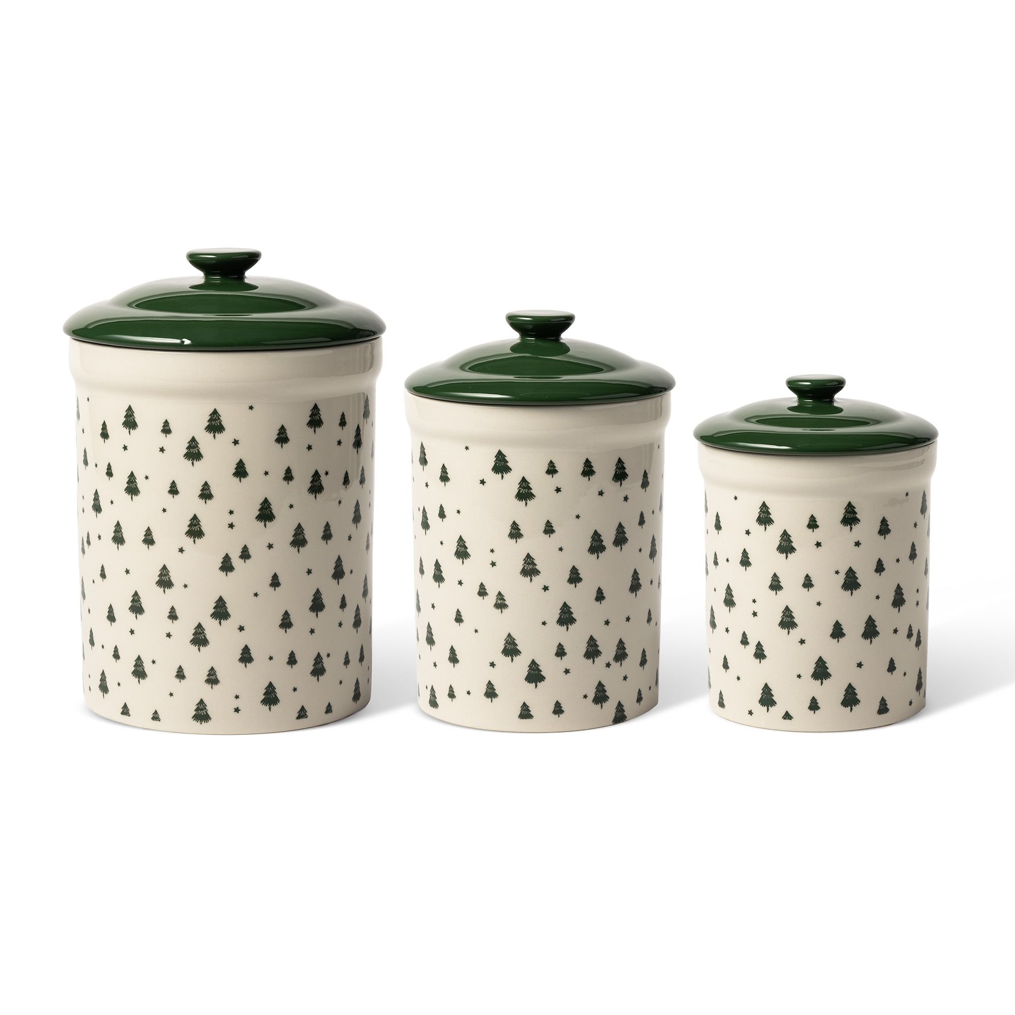 Core Home Decorative Ceramic Green Trees Cookie Jars, 3 Count ...
