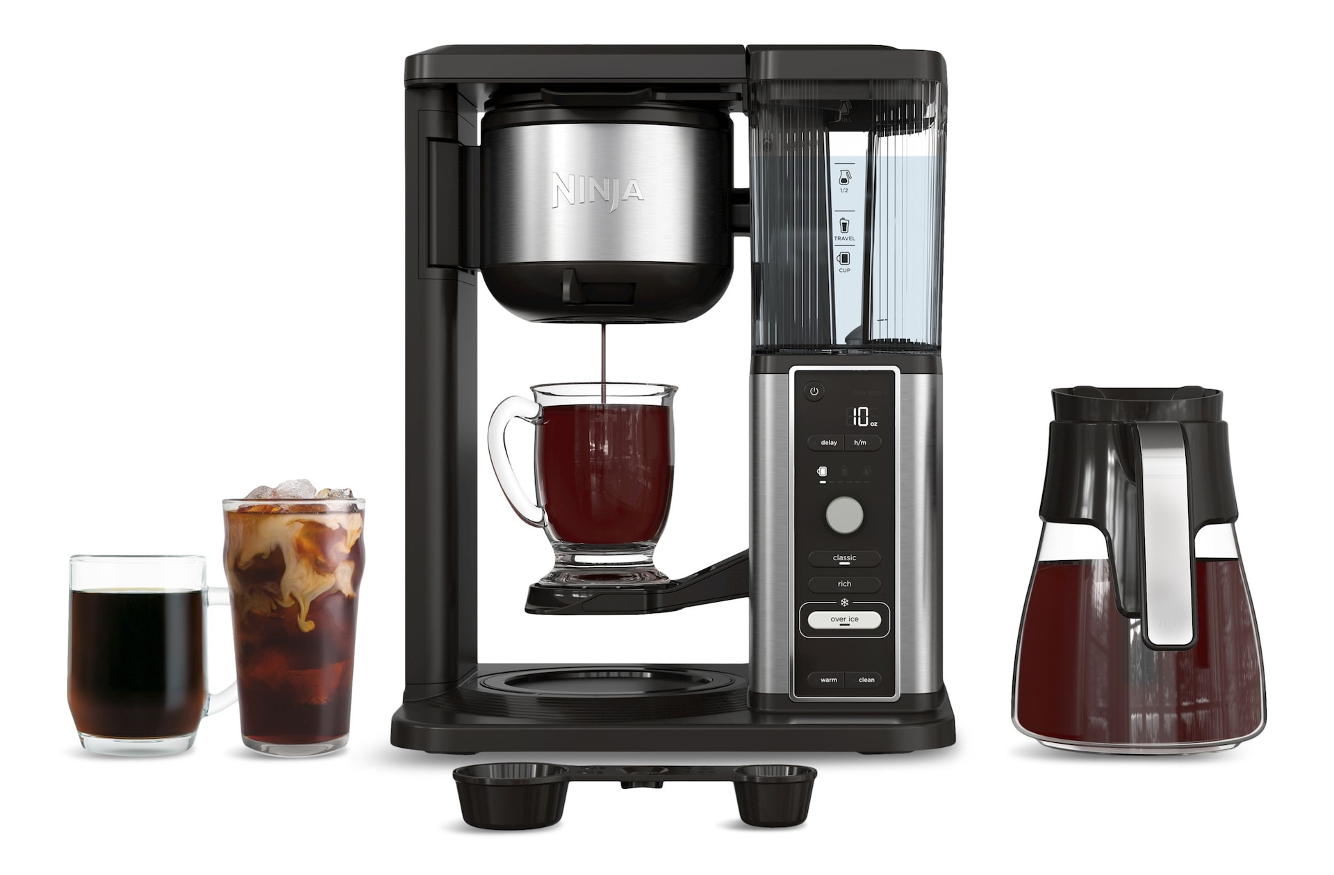 Ninja Speciality Iced/Hot Coffee Maker with Glass Carafe, Pod-Free ...