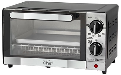 MASTER Chef Toaster Oven w/ 3 Functions, Stainless Steel, 4-Slices ...