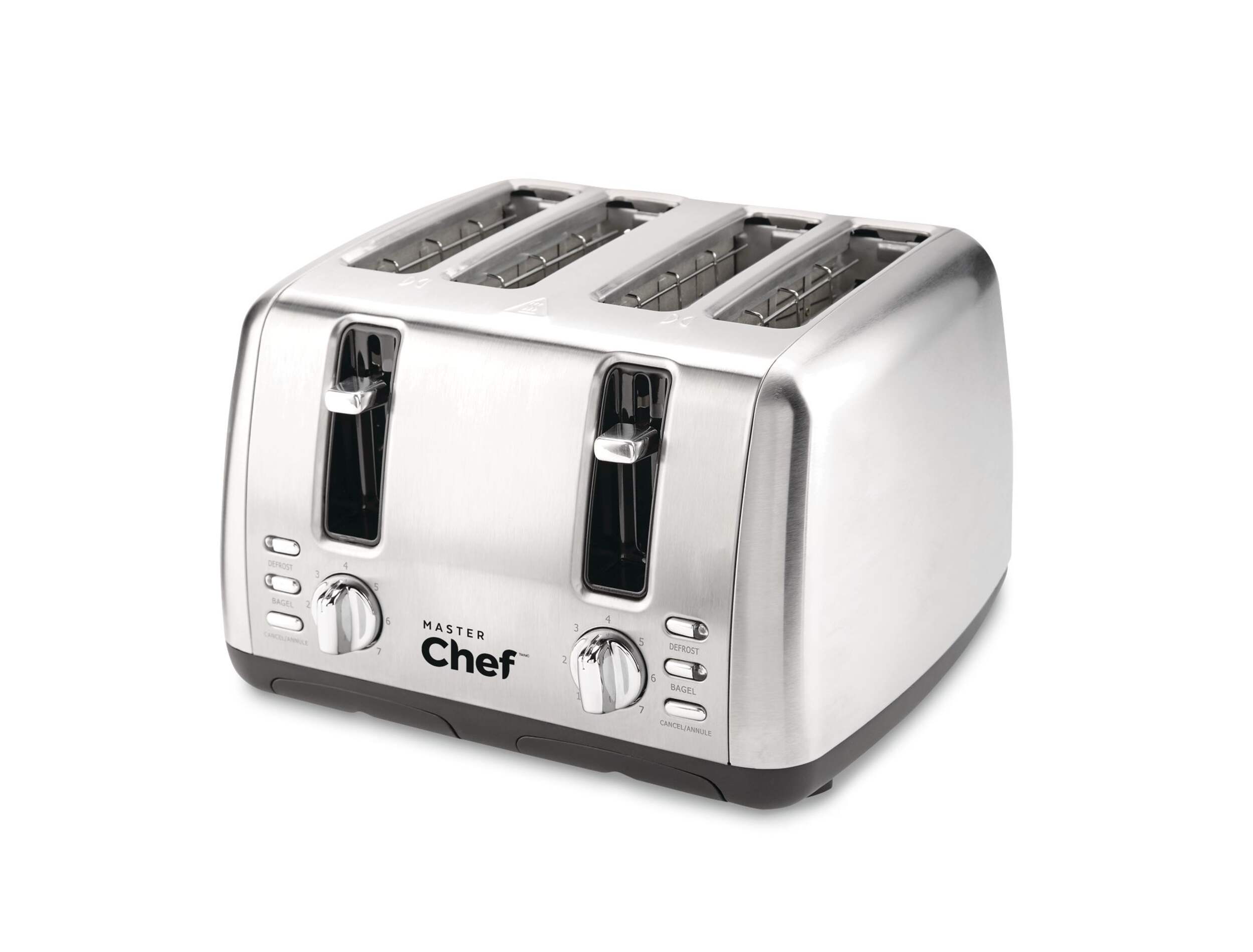 MASTER Chef Wide Slots Toaster with 3 Settings, Stainless Steel, 4 ...