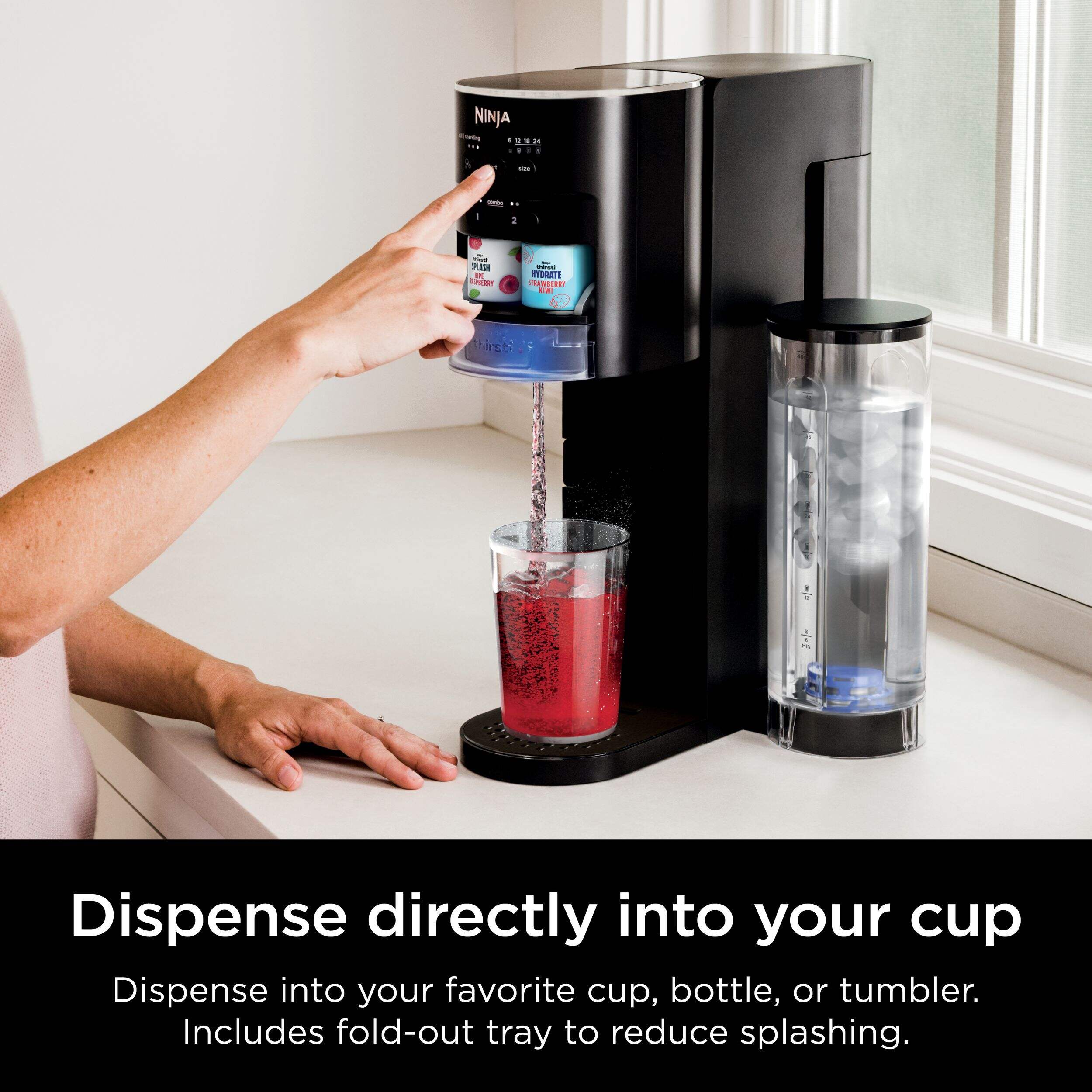 Ninja Thirsti™ Drink System, Soda Maker, Sparkling & Still Drinks, Carbonated Water Machine ...