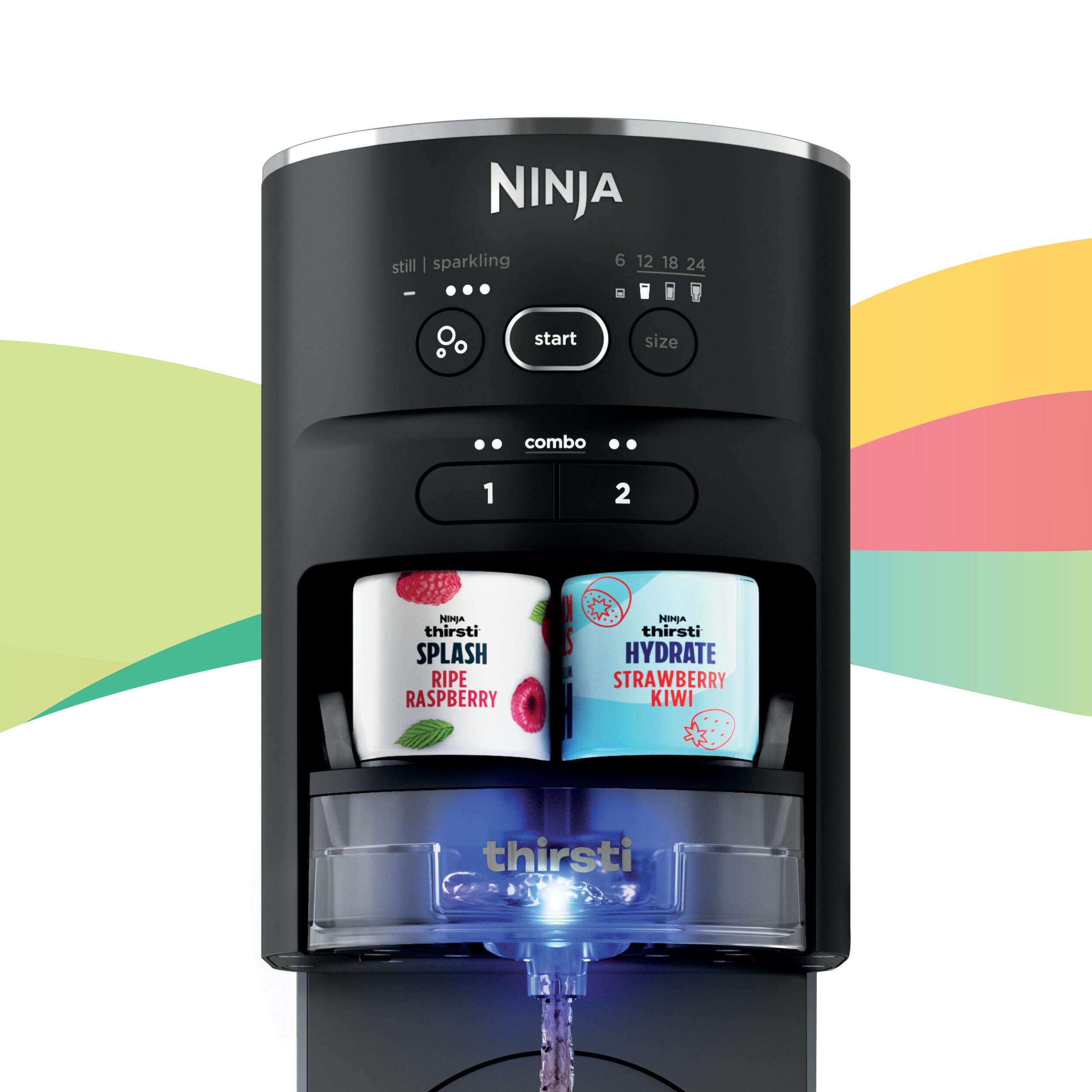 Ninja Thirsti™ Drink System, Soda Maker, Sparkling & Still Drinks, Carbonated Water Machine ...