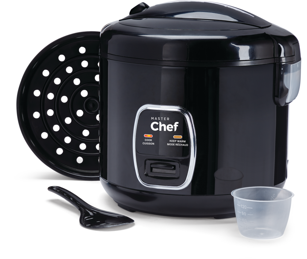 MASTER Chef One-Touch Non-Stick Rice Cooker & Steamer, Black, 20 Cups ...