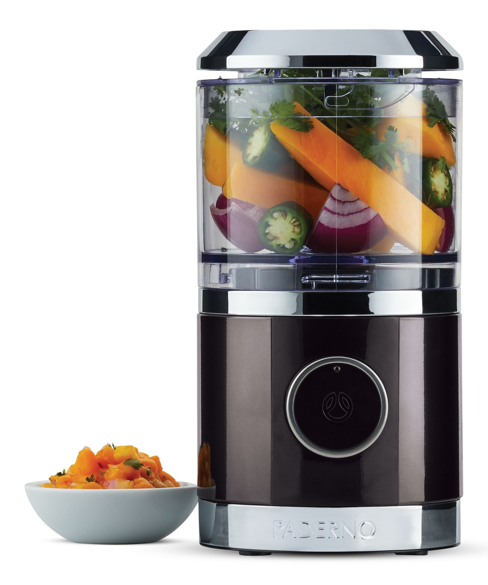 PADERNO Compact 3 Cup Food Chopper w/ Vortex Blade, Black Stainless ...