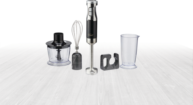 MASTER Chef Corded Hand Blender with Whisk, Stainless Steel, Black ...