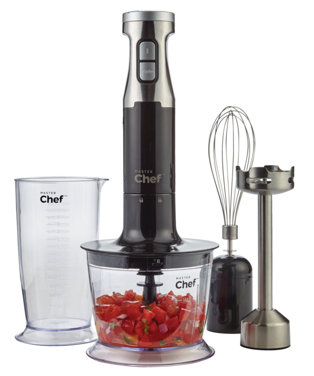 MASTER Chef Corded Hand Blender with Whisk, Stainless Steel, Black ...