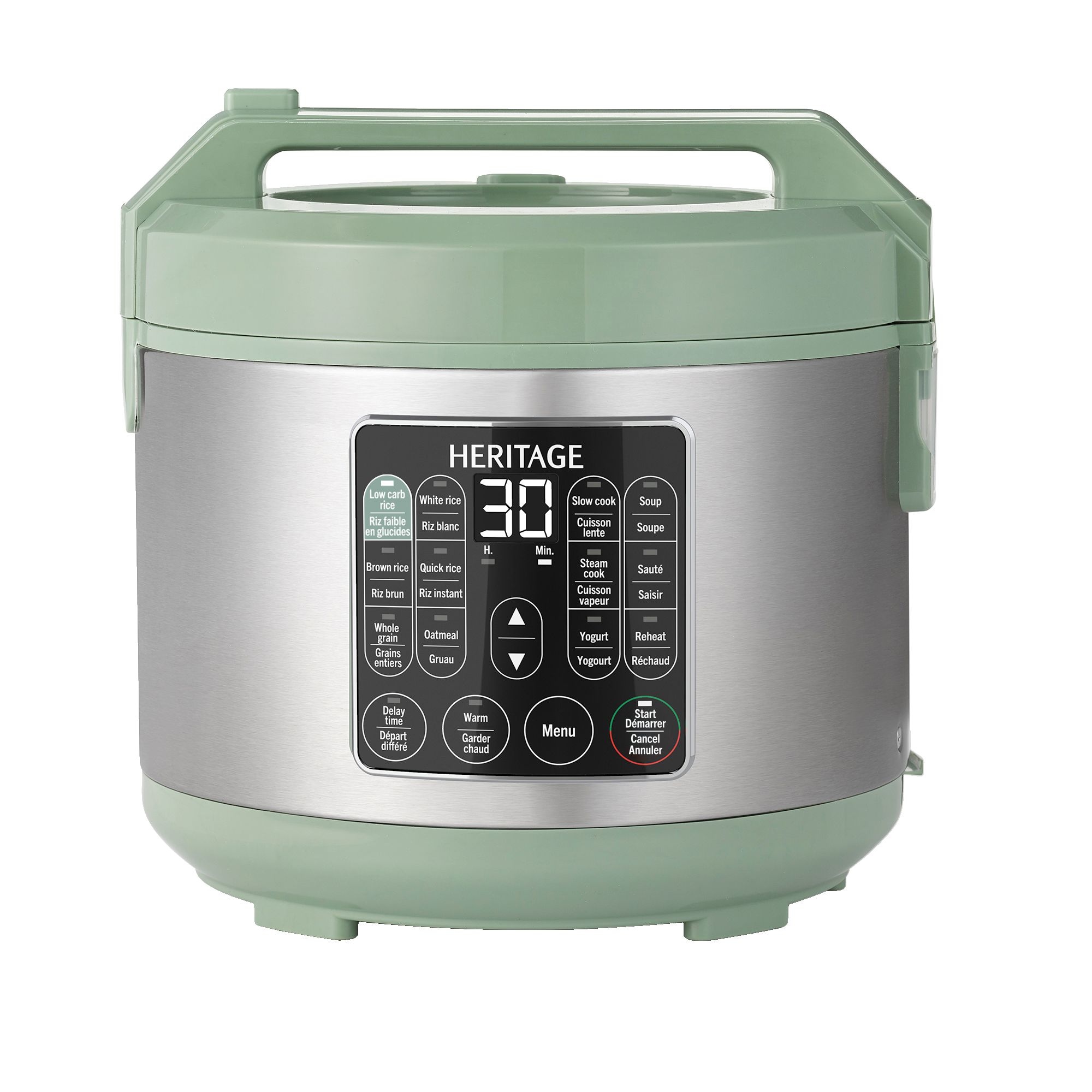 Heritage Digital Programmable Rice & Grain Cooker with 13 Pre-Set Cooking Functions, Includes ...