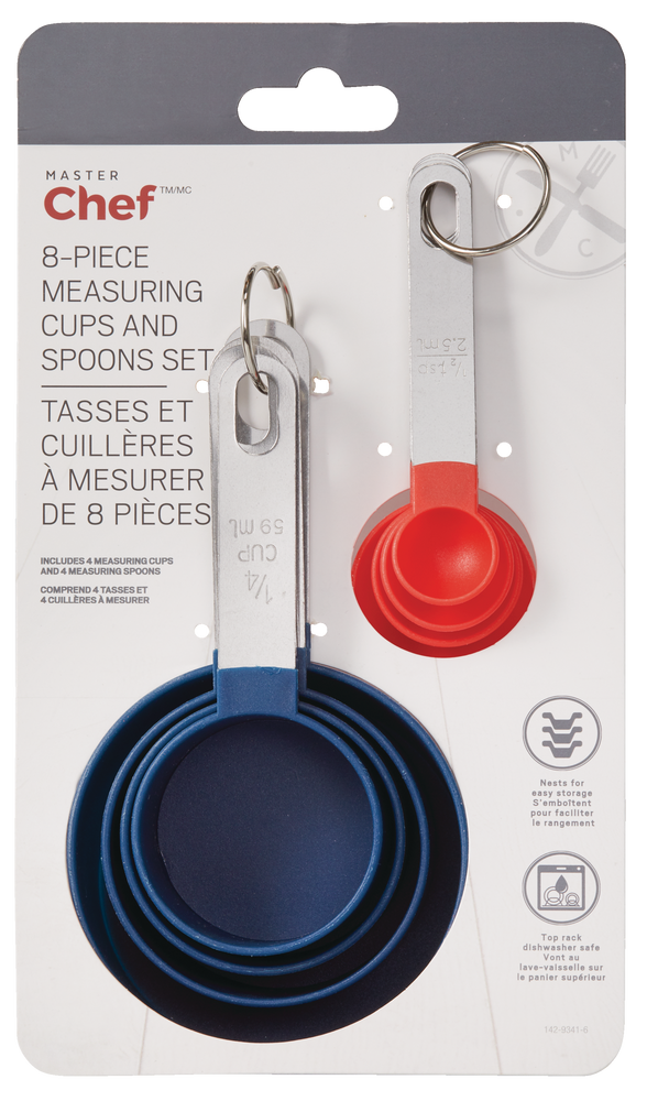 MASTER Chef Stainless Steel Stacking Measuring Cup & Spoons Set, 8-pc ...