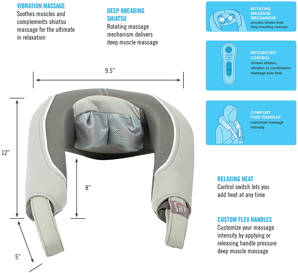 Obusforme Shiatsu And Vibration 3 Mode Electric Neck Massager With Heat
