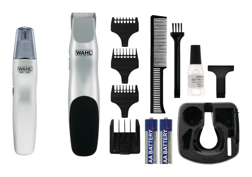 Wahl Battery Powered Haircutting Kit with Clippers, Ear/Nose/Brow ...