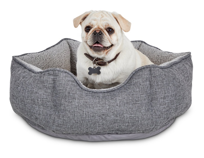 Petco Cozy Cottage Hexagon Nester Dog Bed, 22-in x 22-in, Grey ...