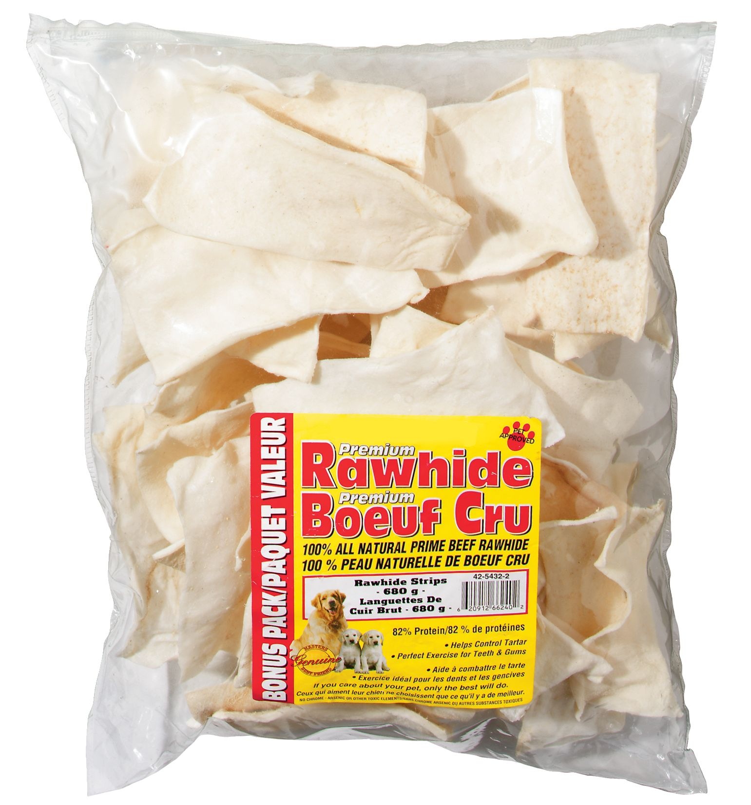 PAWS UP! Premium Beef Rawhide StriPs Dog Treats, 453-g | Canadian Tire