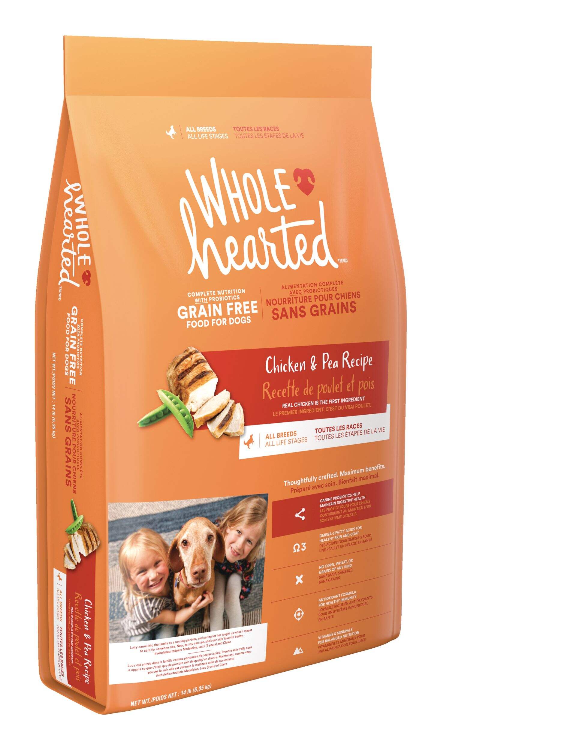 WholeHearted All Life Stages Grain-Free Chicken and Pea Dry Dog Food ...