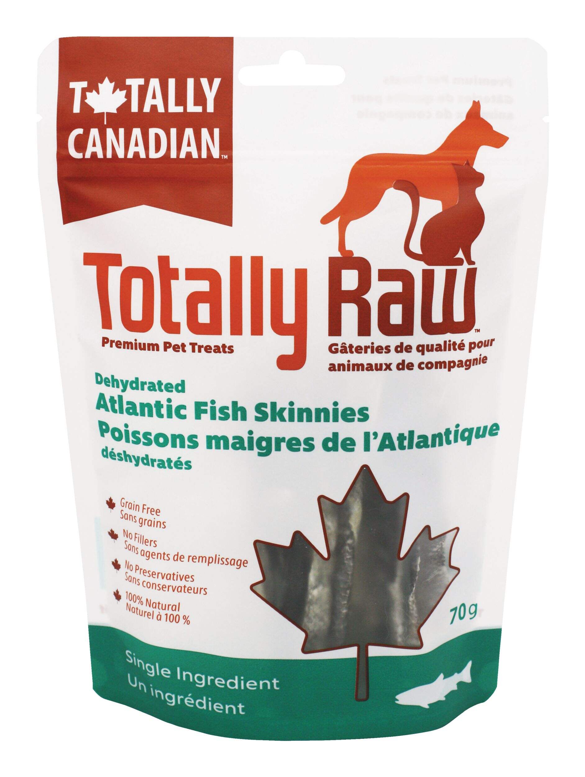 Peaux de poisson de l’Atlantique déshydratées pour animaux Totally Raw ...