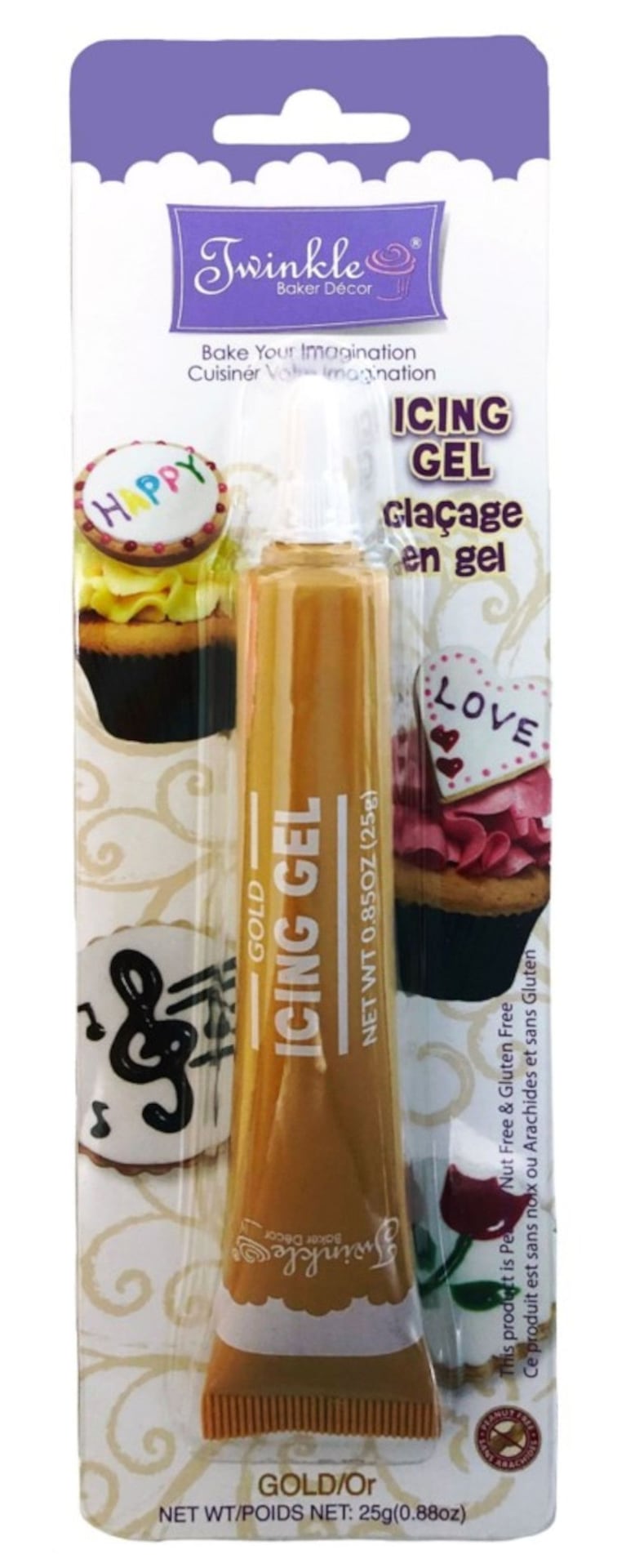 Twinkle Glittering Icing Gel for Everyday Baking, Gold | Party City
