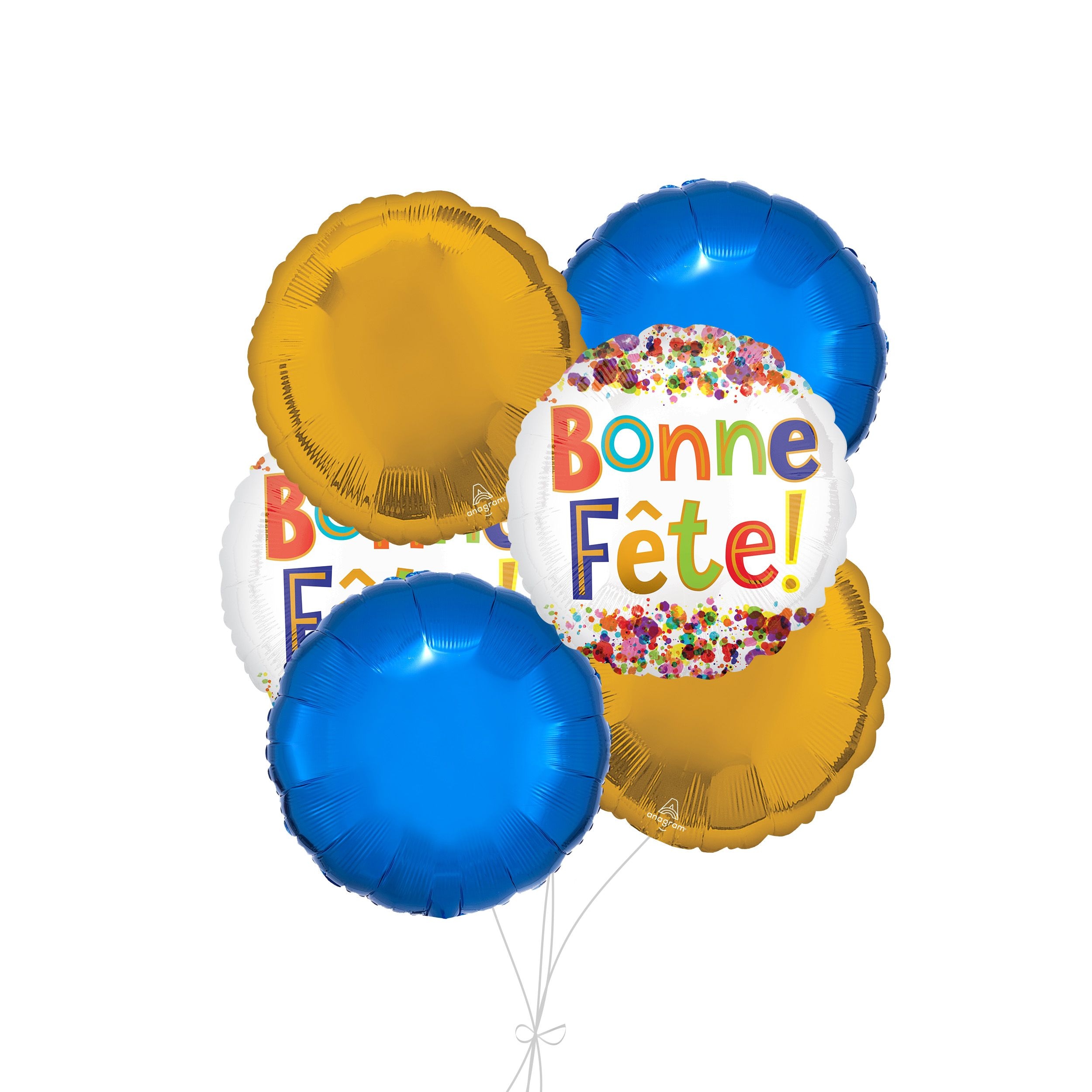 "Bonne Fete" French Happy Birthday Painterly Dots Balloon Bouquet with ...