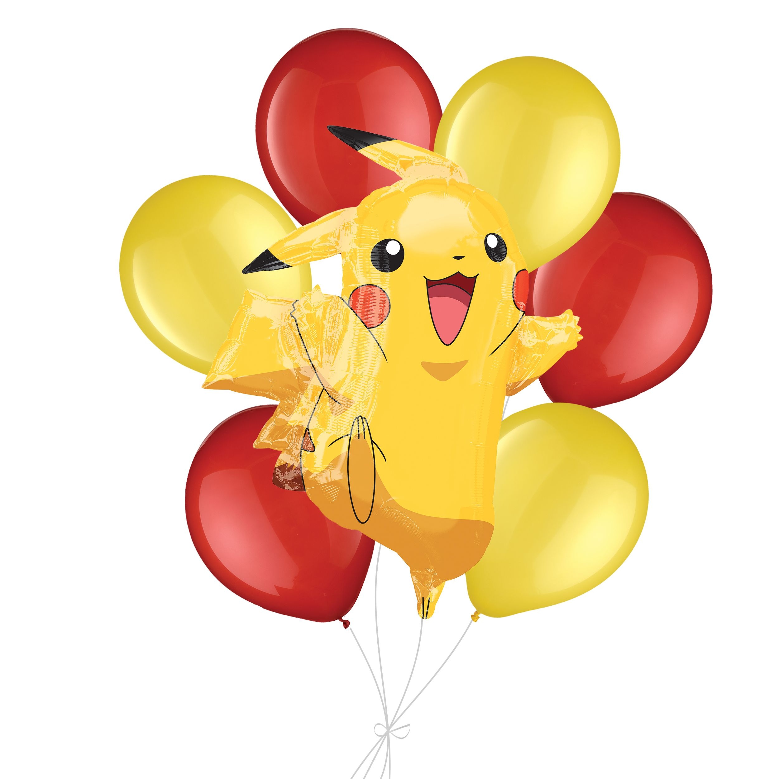 Pokémon Pikachu Supershape Balloon Bouquet with Latex Balloons, Yellow ...