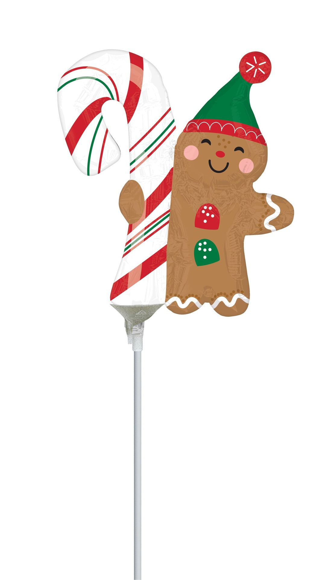 Gingerbread Man Mini-Shaped Foil Balloon, Multi-Colour, Air-Filled for ...