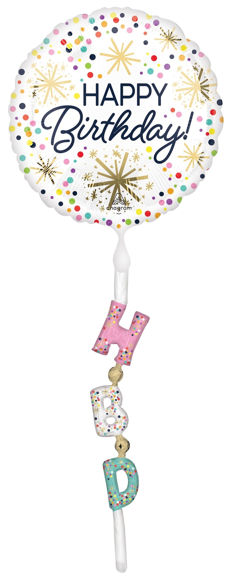 Confetti Sprinkles Birthday XL Airwalker Balloon with Confetti Sprinkles & 'Happy Birthday ...