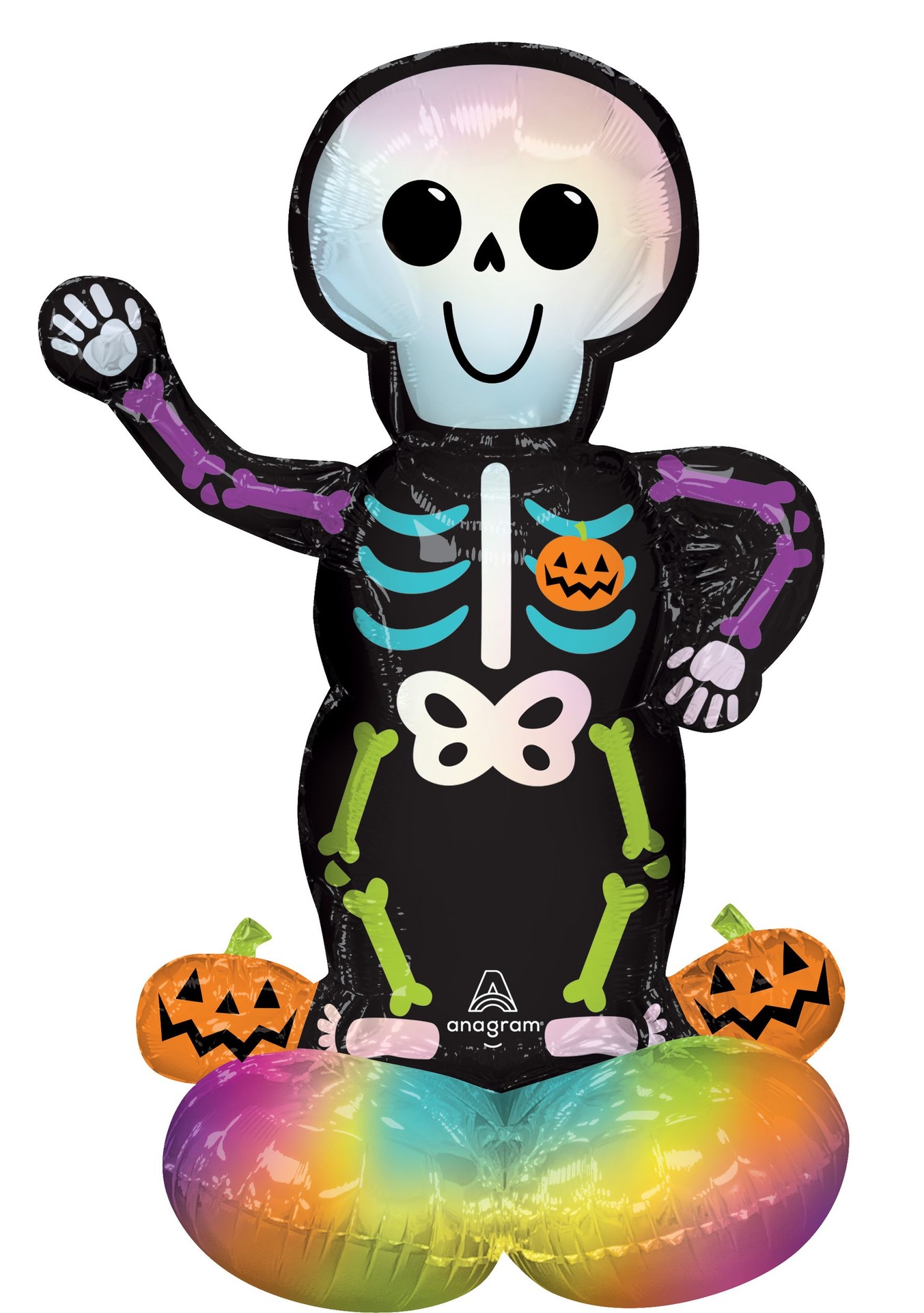 Bare Bones Skeleton Junior Airloonz Inflatable Foil Balloon, Multi ...