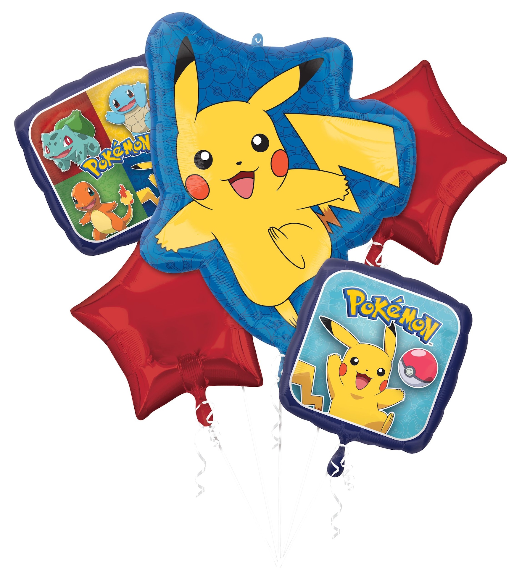 Pokémon Supershape Balloon Bouquet with Star & Square Balloons, Navy ...