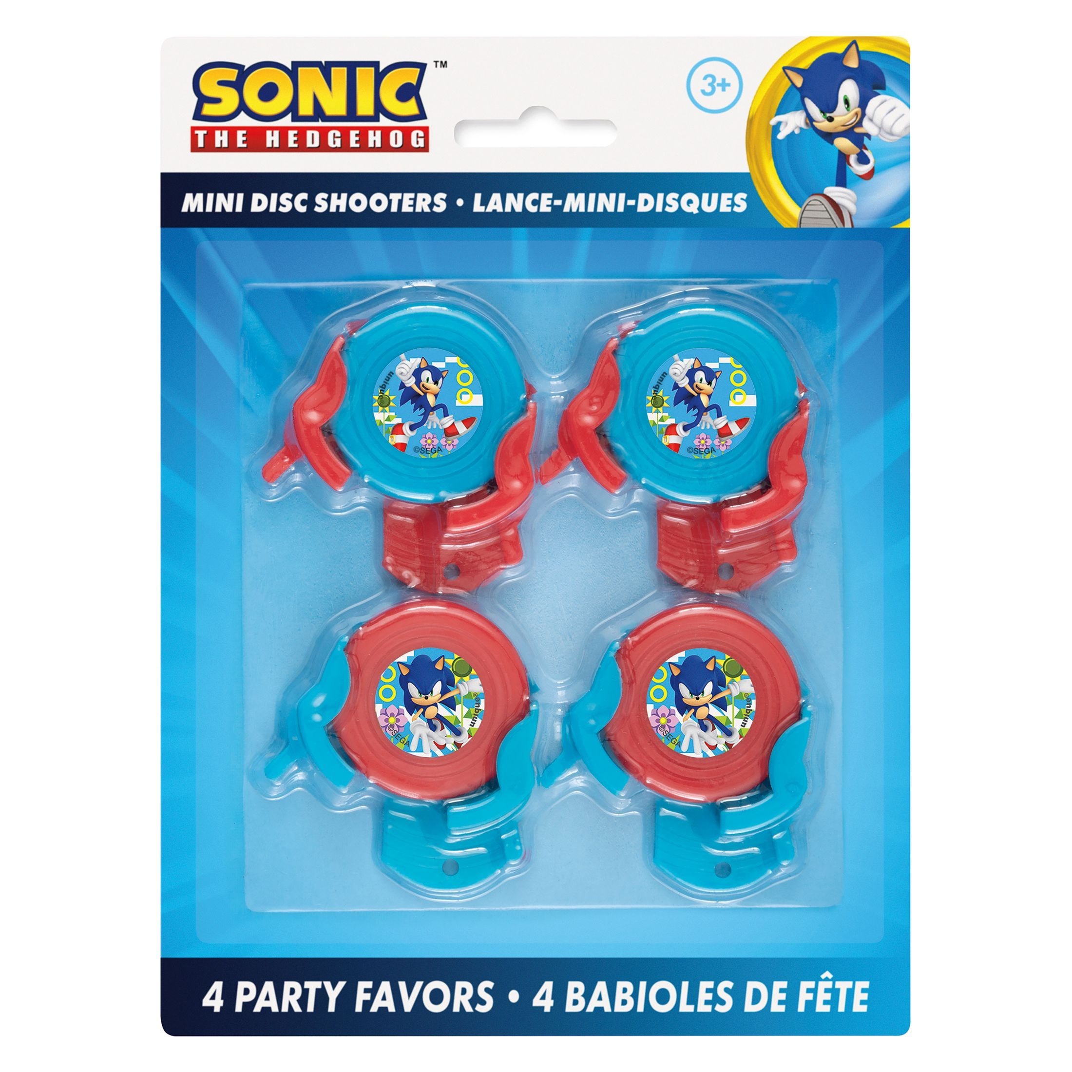 Sonic Flying Disc Shooters, Multi-Colour, 4-pk, for Birthday/Party ...