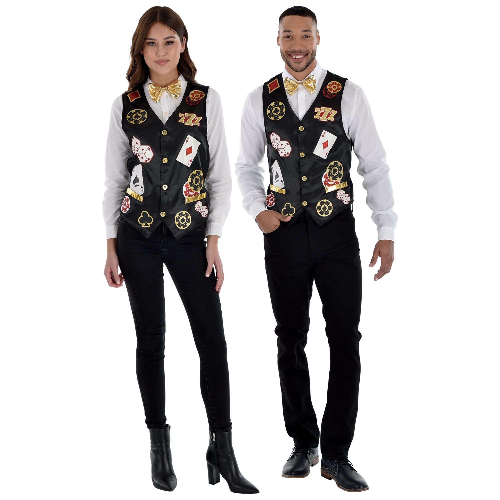 Casino Dealer Vest With Bow Tie, Adult, Multi-Colour, One Size ...