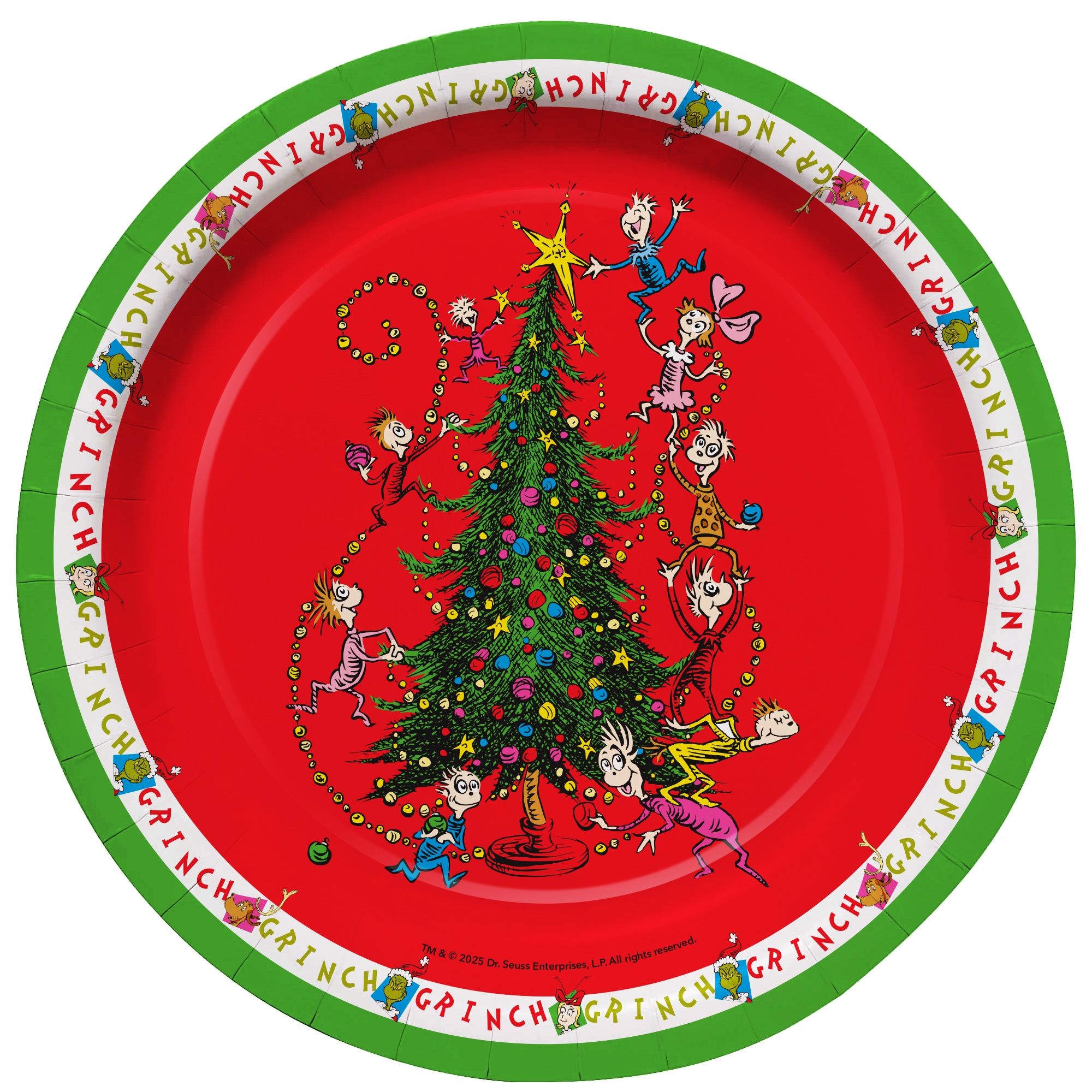 Dr. Seuss Christmas 9-in Grinch Tree Lunch Plates, 12-pk | Canadian Tire