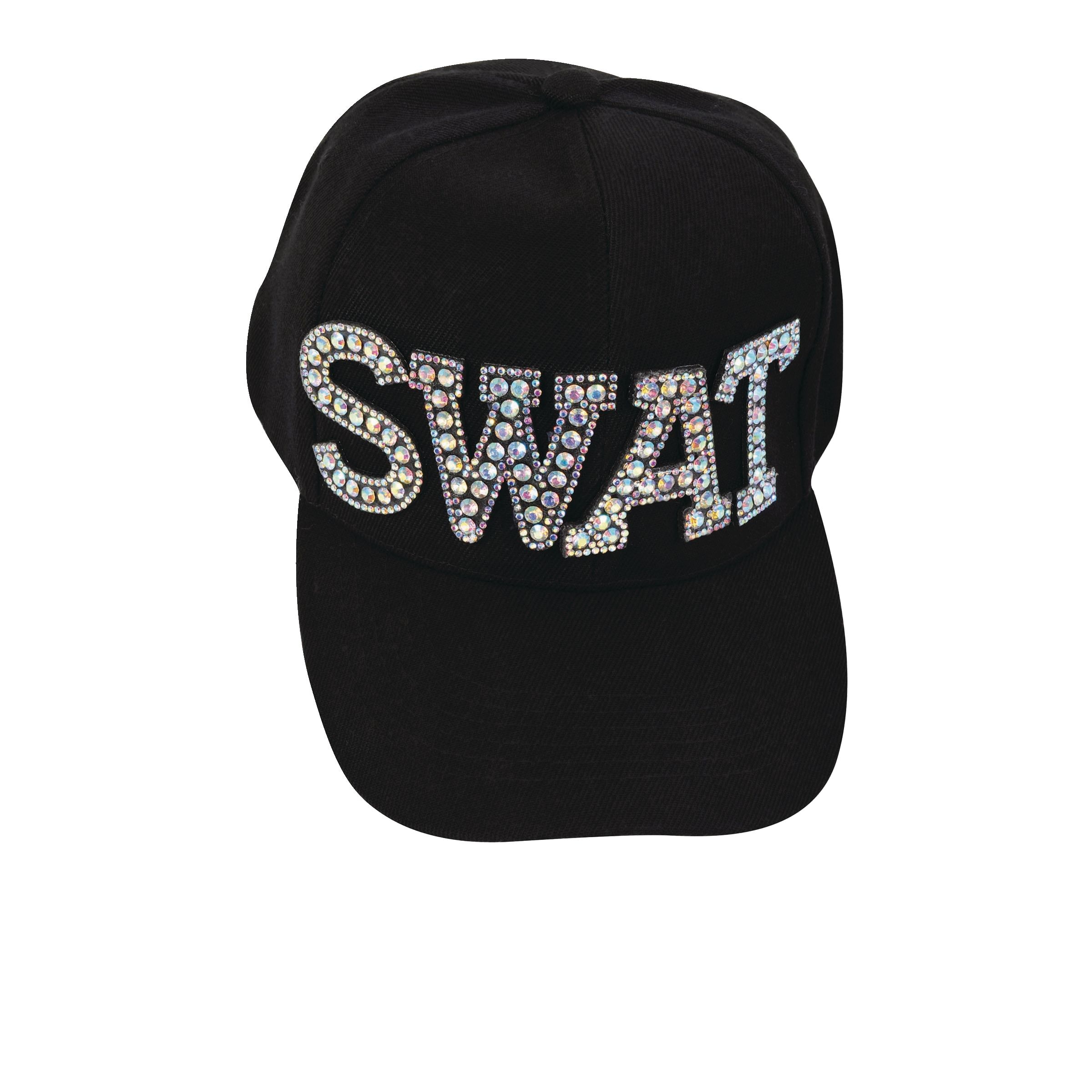 Bling Police SWAT Hat Wearable Costume Accessory, Black, One Size | Party City