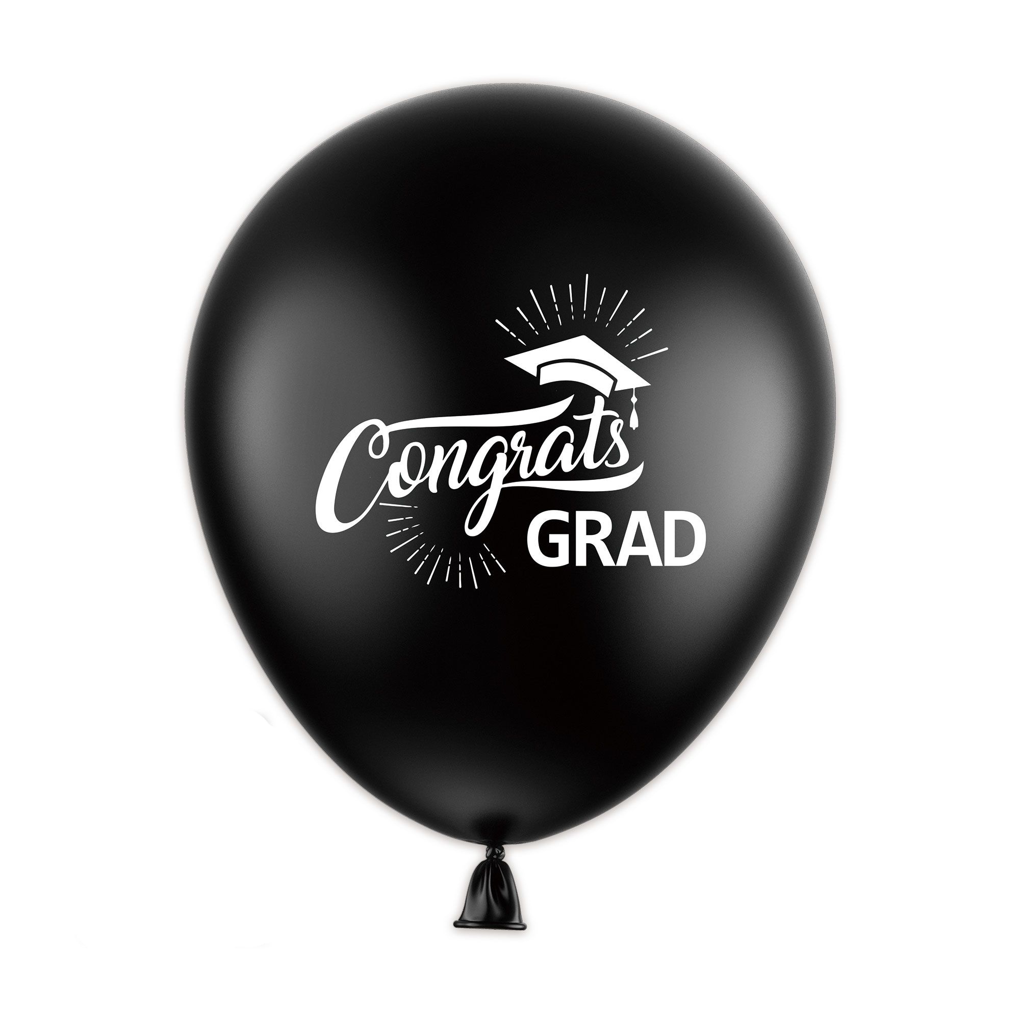 Grad 12" Congrats Latex Balloon, Black for Graduation Party, 8-ct ...