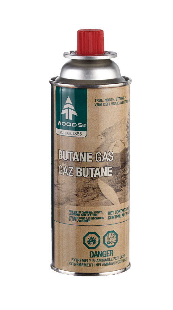 Woods Butane Gas Canister/Cartridge, Fuel For Camping Stoves/Lanterns ...