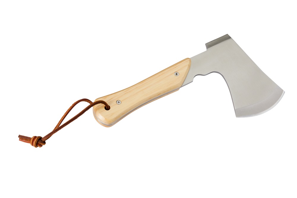 Woods Mini Pack Axe, Steel Single-Bit Hatchet Axe w/ Wooden Handle ...