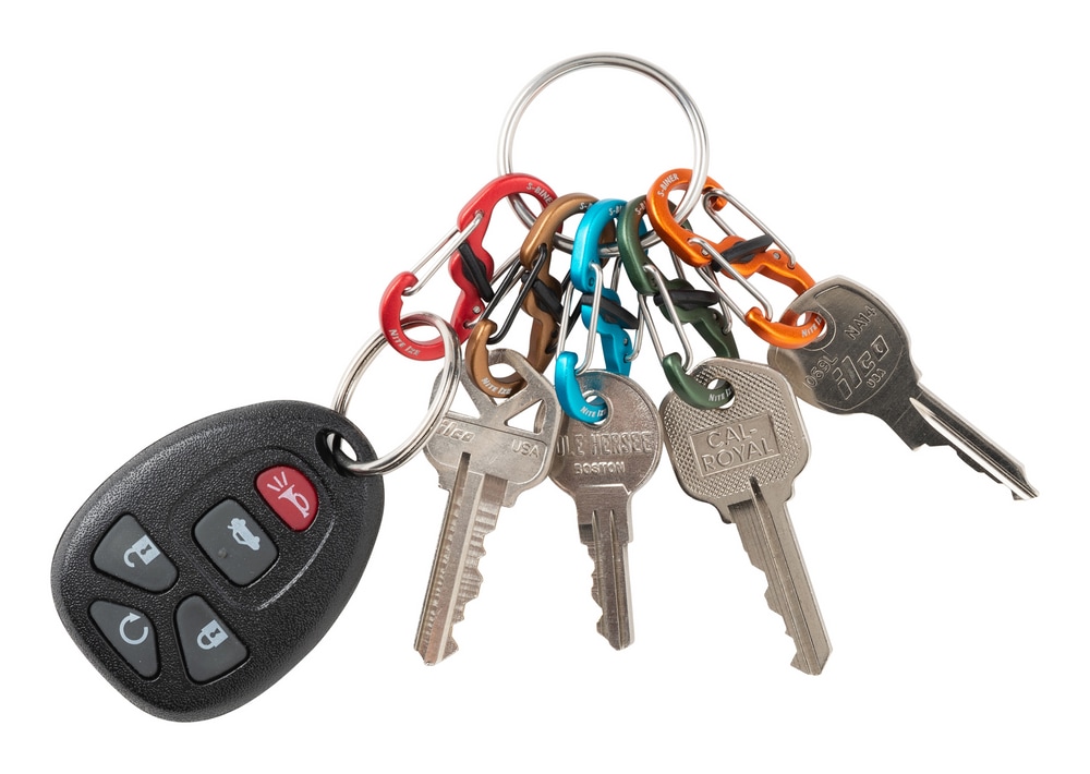 Nite Ize KeyRing Locker S-Biner Identification Keychain w/ 6 Colour ...
