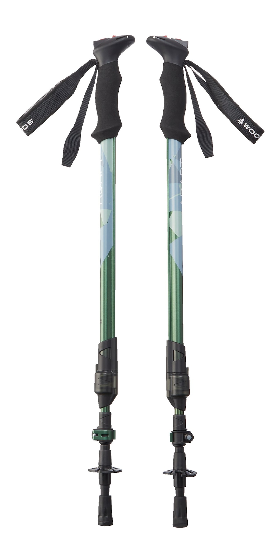 Woods ADAPT Collapsible Push-Button Adjustable Aluminum Trekking Poles ...