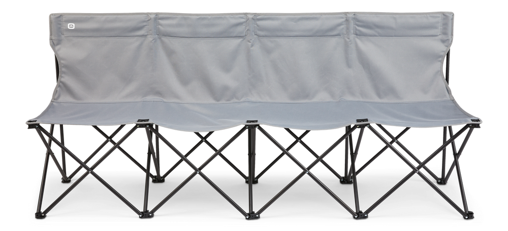 Outbound 4-Person Quad-Fold Bench with Backrest, Steel Frame, Grey ...