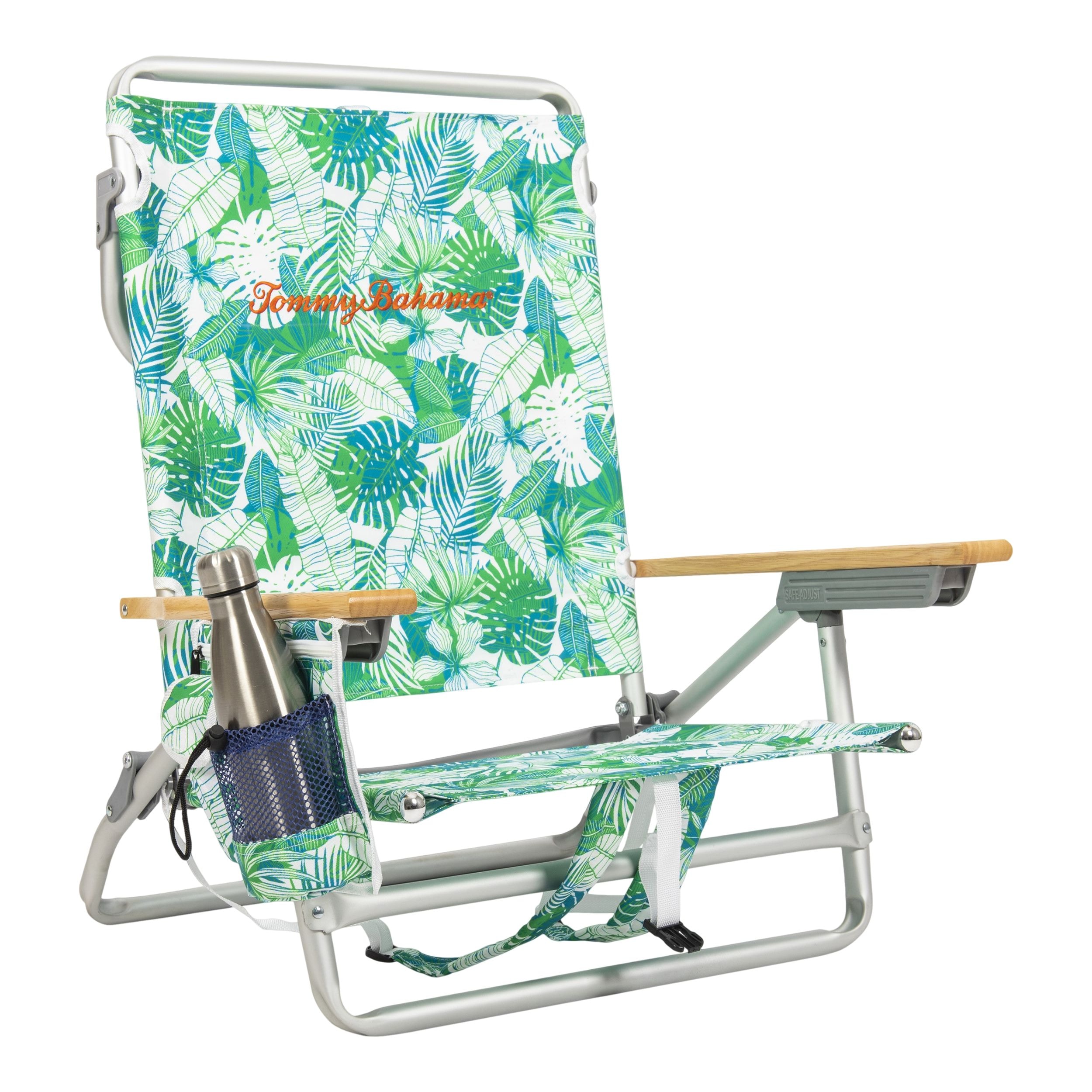 Tommy Bahama Classic 5-Position Folding Backpack Beach Adjustable Chair ...