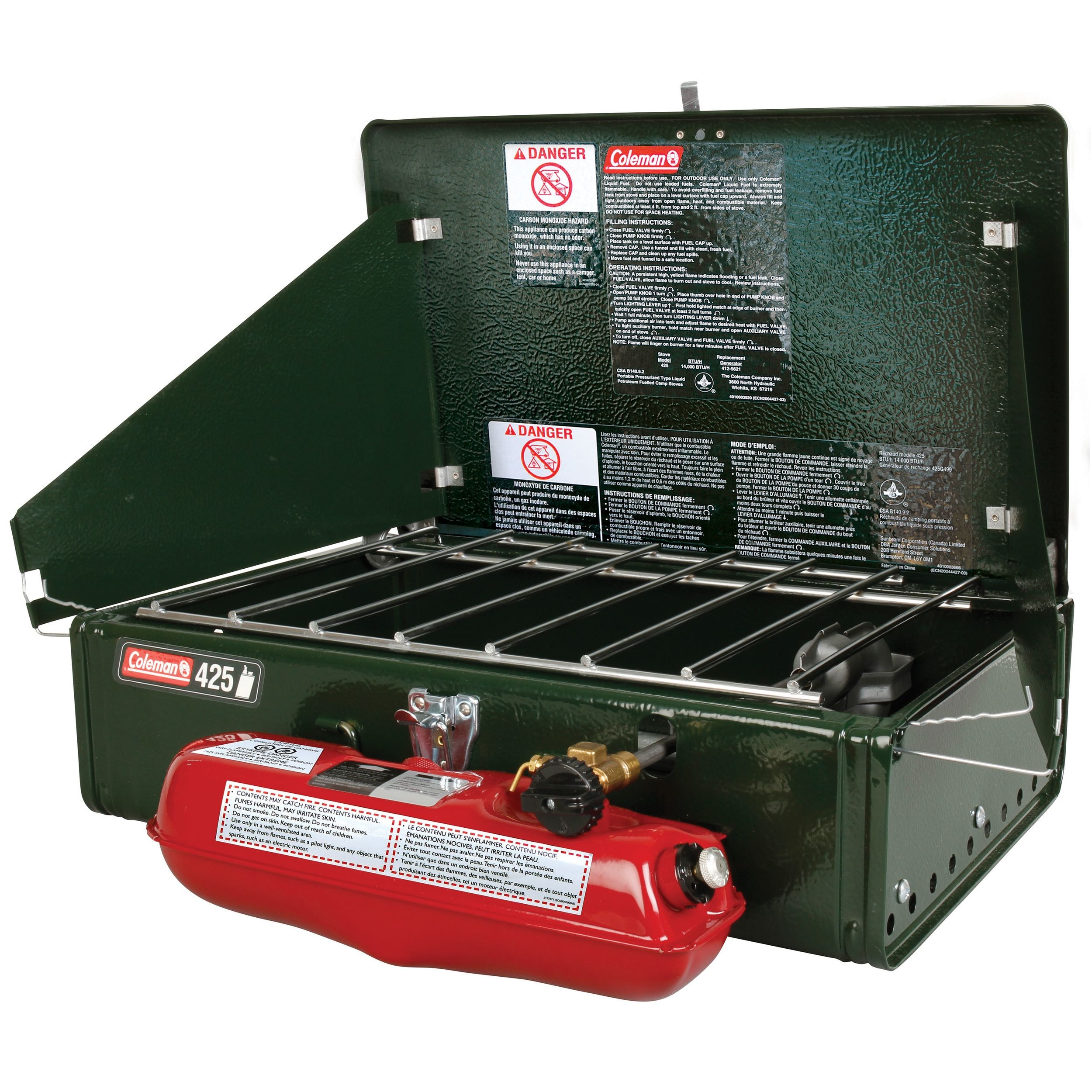 Coleman Classic Portable 2-Burner Naptha Fuel Camping Stove with Red Tank | Canadian Tire