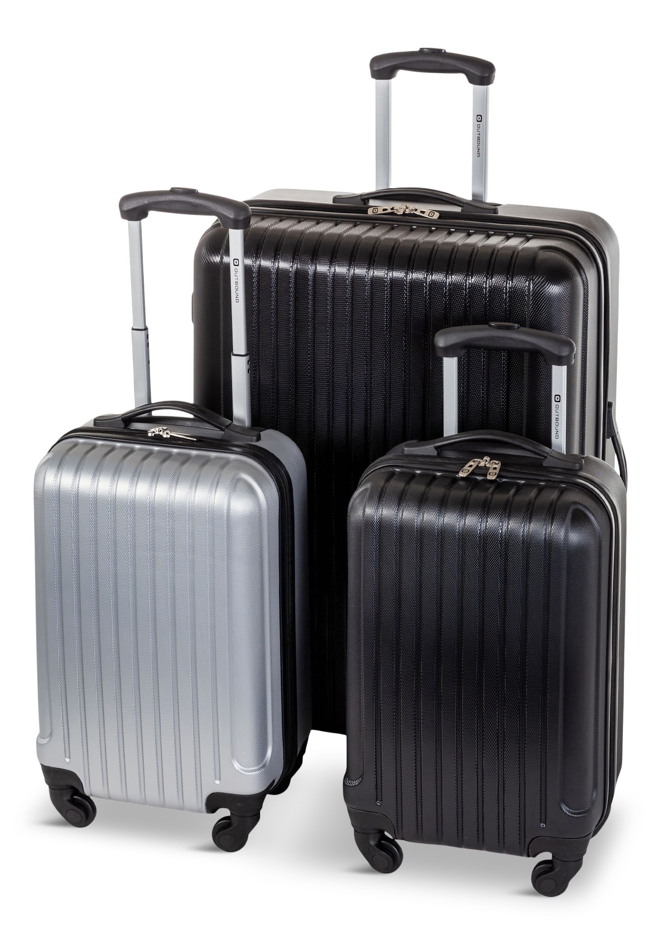 Outbound 3-Piece Hardside Spinner Wheeled Travel Luggage Suitcase Set ...